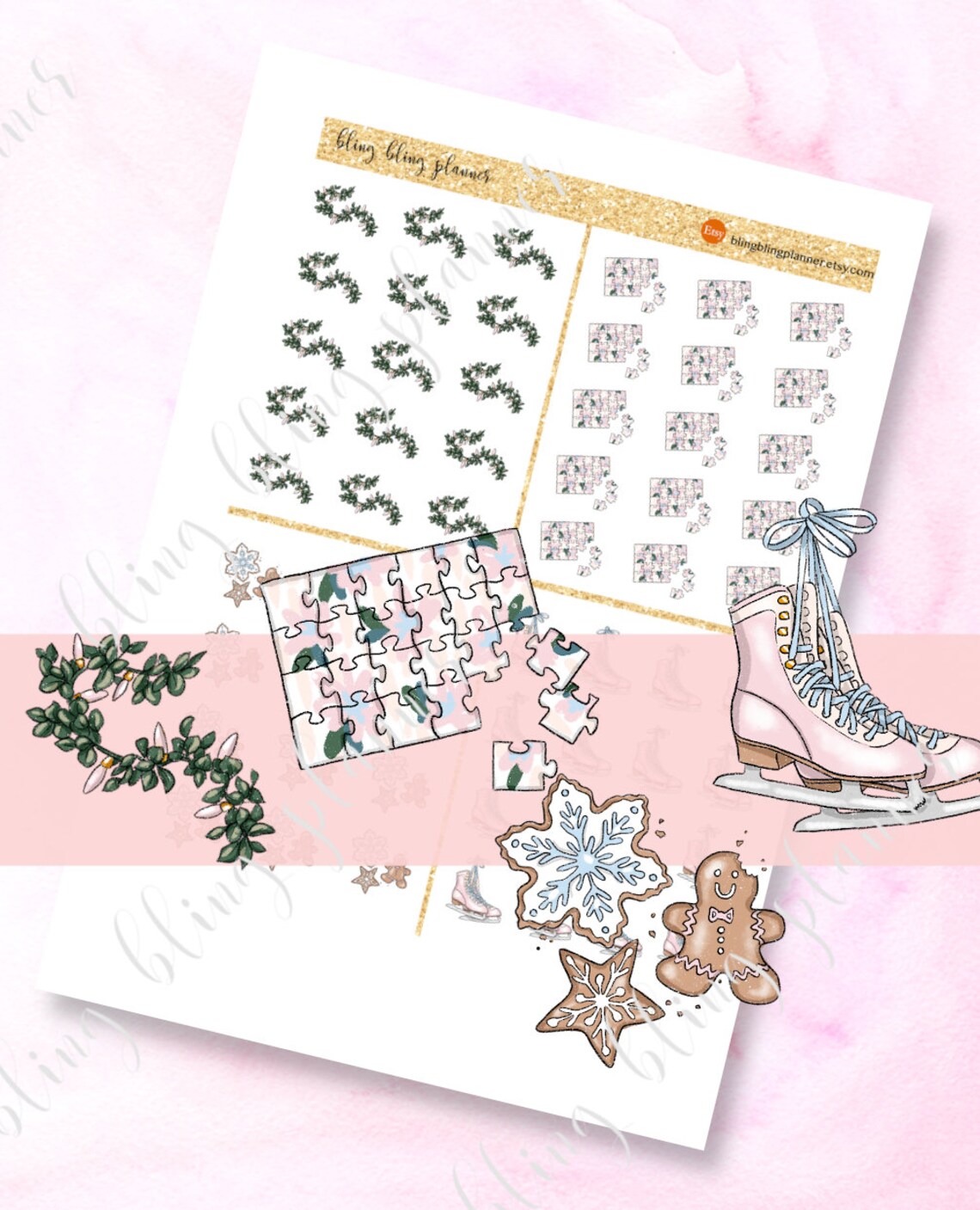 WINTER BUCKET Printable Stickers Hot Chocolate Stickers Ice | Etsy