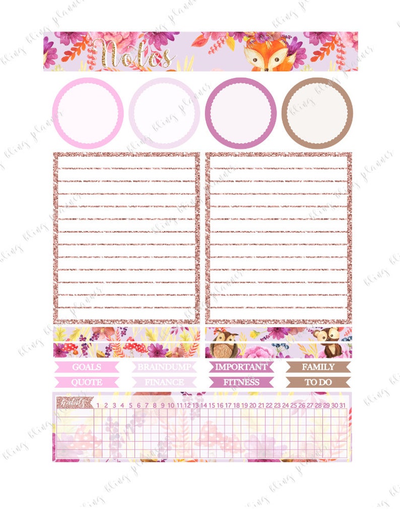 OCTOBER NOTE PAGE Sticker October notes page printable note | Etsy