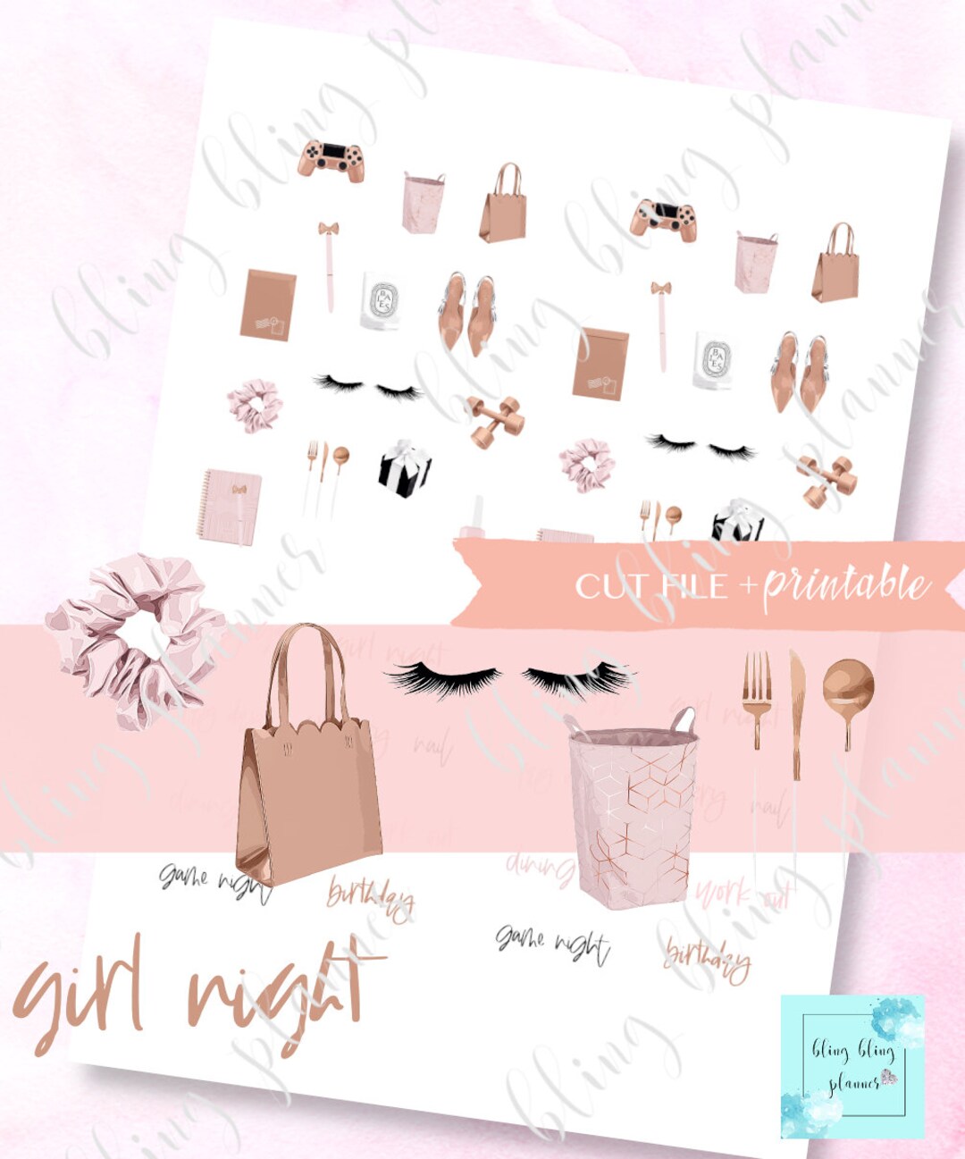 DAILY PRINTABLE PLANNER Stickers, Printable Shopping Stickers ...