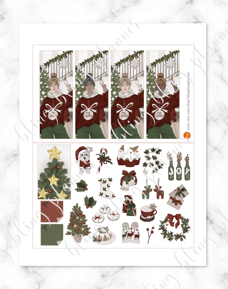 HOLIDAY PRINTABLE PLANNER Stickers, Winter Printable Stickers ...
