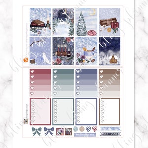 WINTER PRINTABLE PLANNER Stickers, Snow Printable Stickers, Winter Deer ...