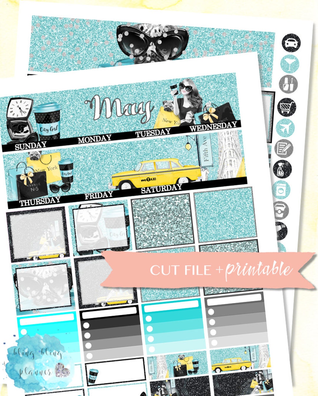 MAY MONTHLY VIEW, Monthly Planner Kit, Monthly Kit for Ec Planner ...