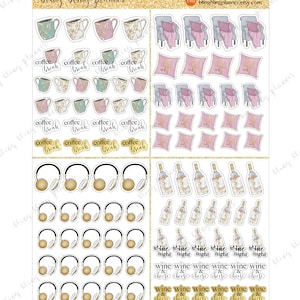 RELAX PLANNER STICKERS, Wine Planner Deco, Printable Planning Deco ...