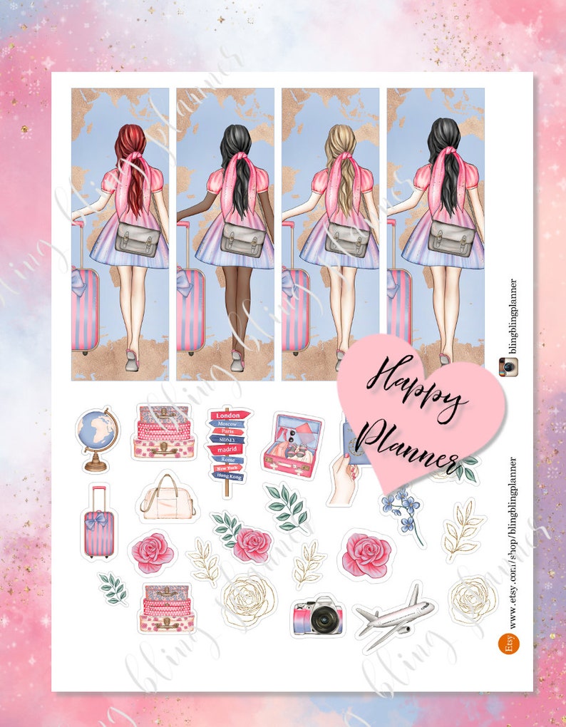 HAPPY PLANNER Travel STICKERS Printable Happy Planner - Etsy