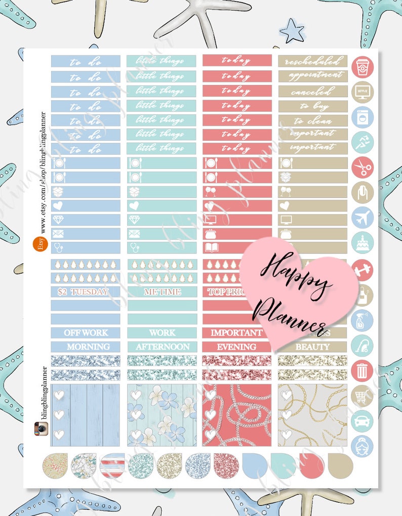HAPPY PLANNER Summer Stickers Happy Planner Printable Sticker | Etsy