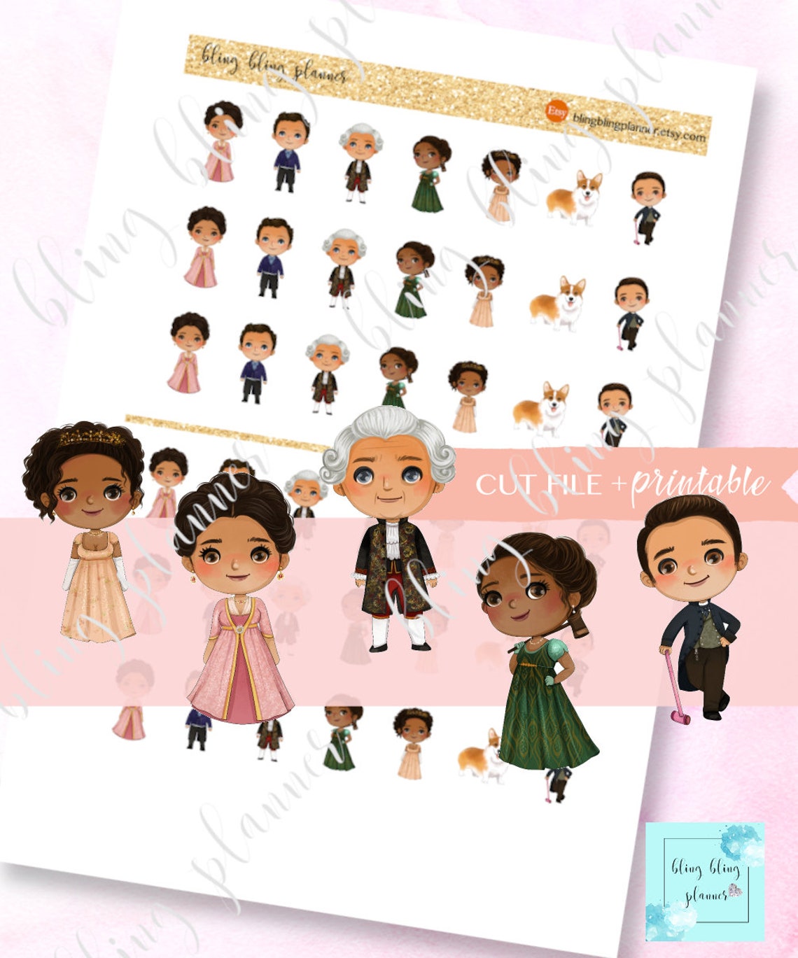 BRIDGERTON PRINTABLE Planner STICKERS, Lady Bridgerton Stickers, Kate ...