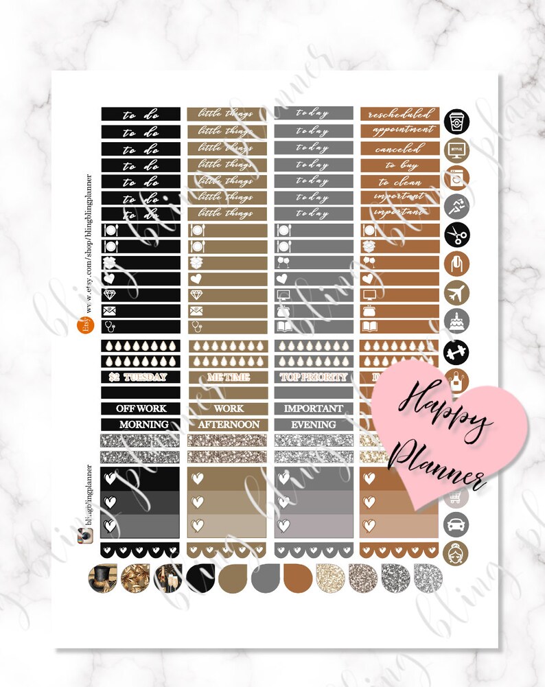 PRINTABLE NEW YEAR Happy Planner Stickers, 2020 New Year Planner ...