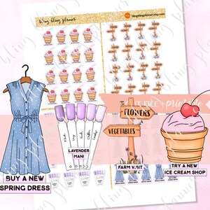 SPRING BUCKET LIST Stickers, Printable Spring Bucket Stickers, Spring ...