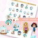 PRINTABLE Snow Globe PRINCESS STICKERS, Christmas Princess Printable ...