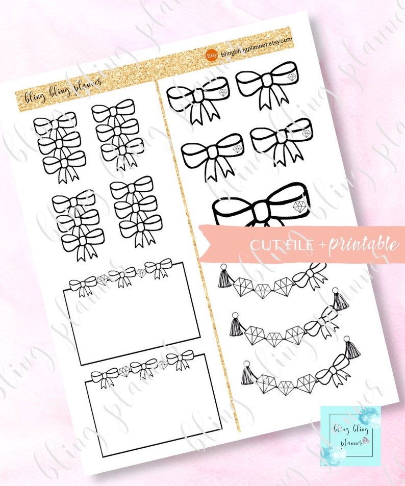 FOIL READY BOW Sticker, Bow Divider, Foil Ready Bow Box Printable, Foil ...