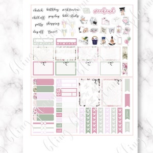 SPRING PRINTABLE PLANNER Stickers, Floral Printable Stickers, Spring ...