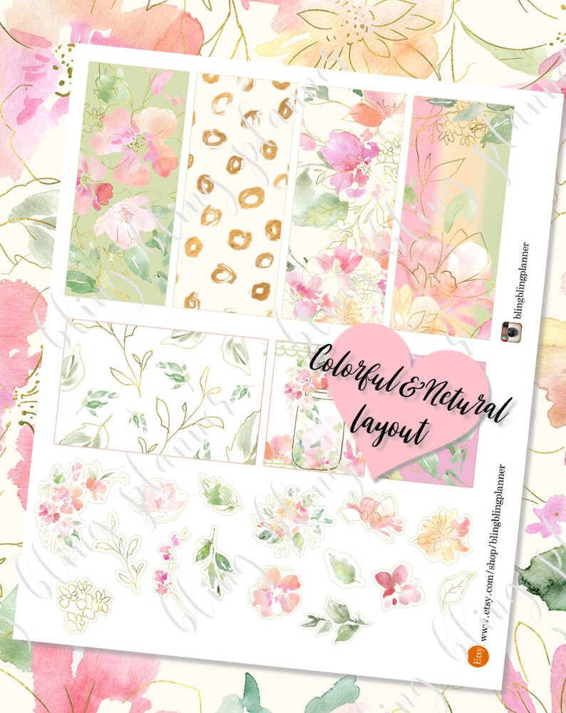 FLORAL PLANNER STICKERS Printable Floral Planner Stickers - Etsy