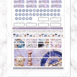 CELESTIAL PLANNER STICKER, Printable Moon Planner Stickers, Celestial Planner Kit, Moon Child ...