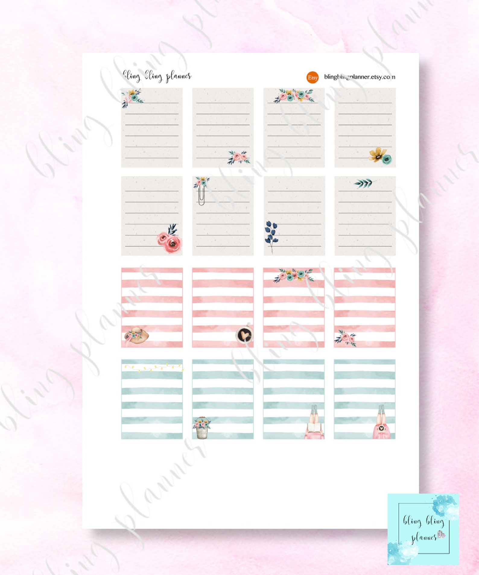 FULL BOX PRINTABLE Planner Stickers Printable Full Box | Etsy