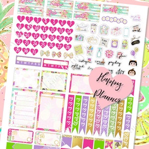 SUMMER BEACH HAPPY Planner Sticker, Beach Printable Planner Sticker ...