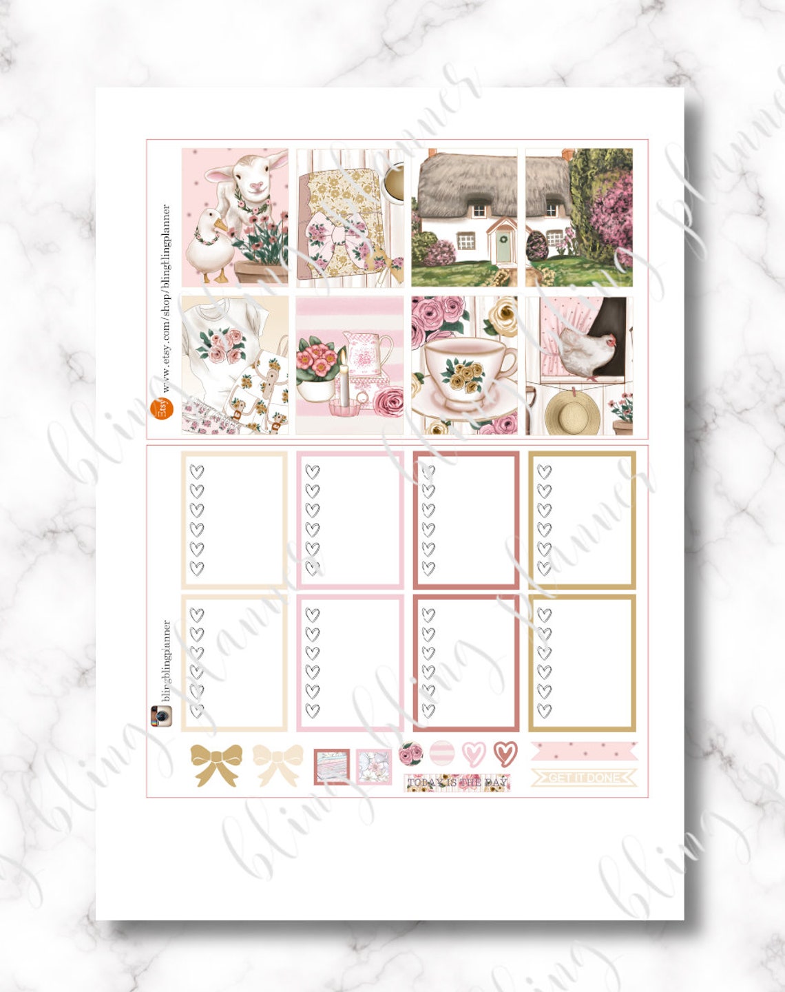 FARM HOUSE Planner STICKERS Spring Printable Sticker Spring - Etsy