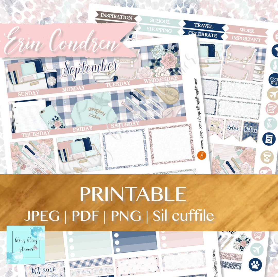 SEPTEMBER MONTHLY VIEW, Back to School Monthly Kit, Printable Planner ...