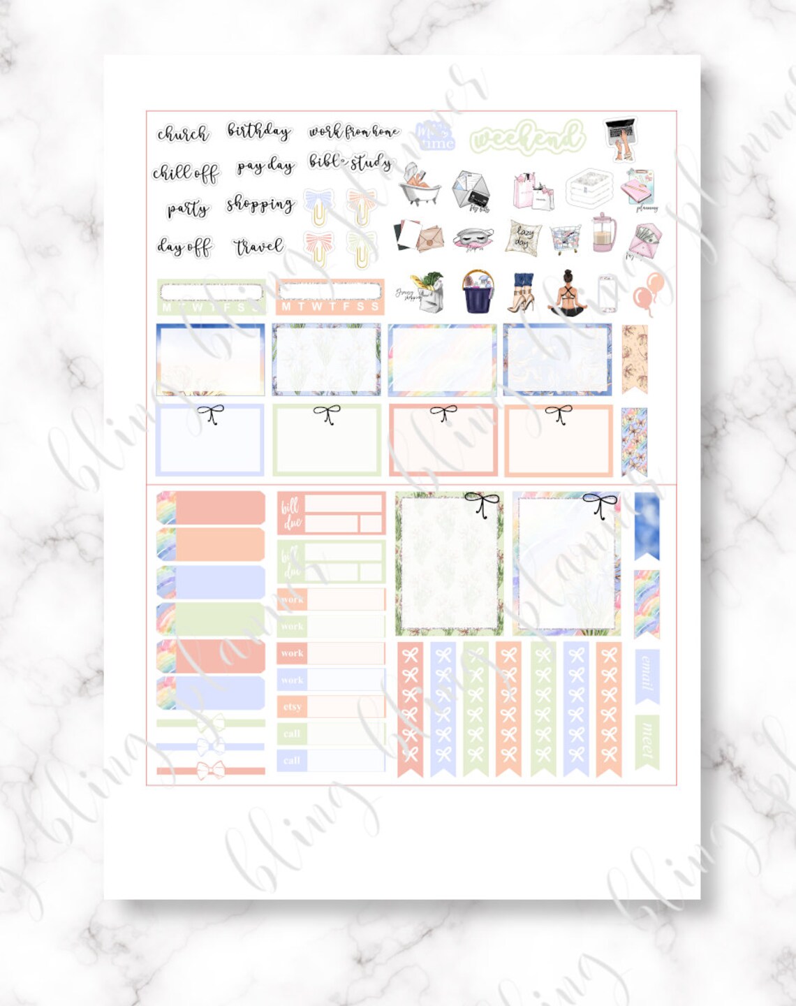 BUTTERFLY PRINTABLE PLANNER Stickers Spring Planner Sticker - Etsy