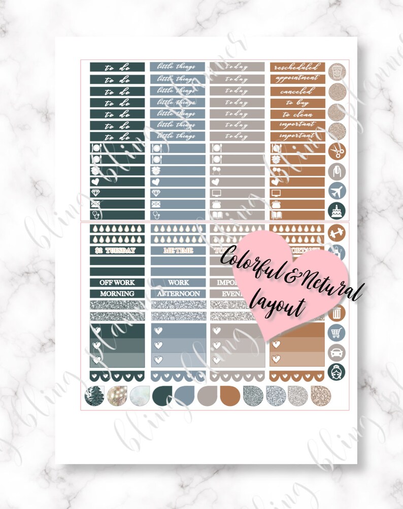 WINTER PRINTABLE PLANNER Stickers Snow Printable Stickers | Etsy
