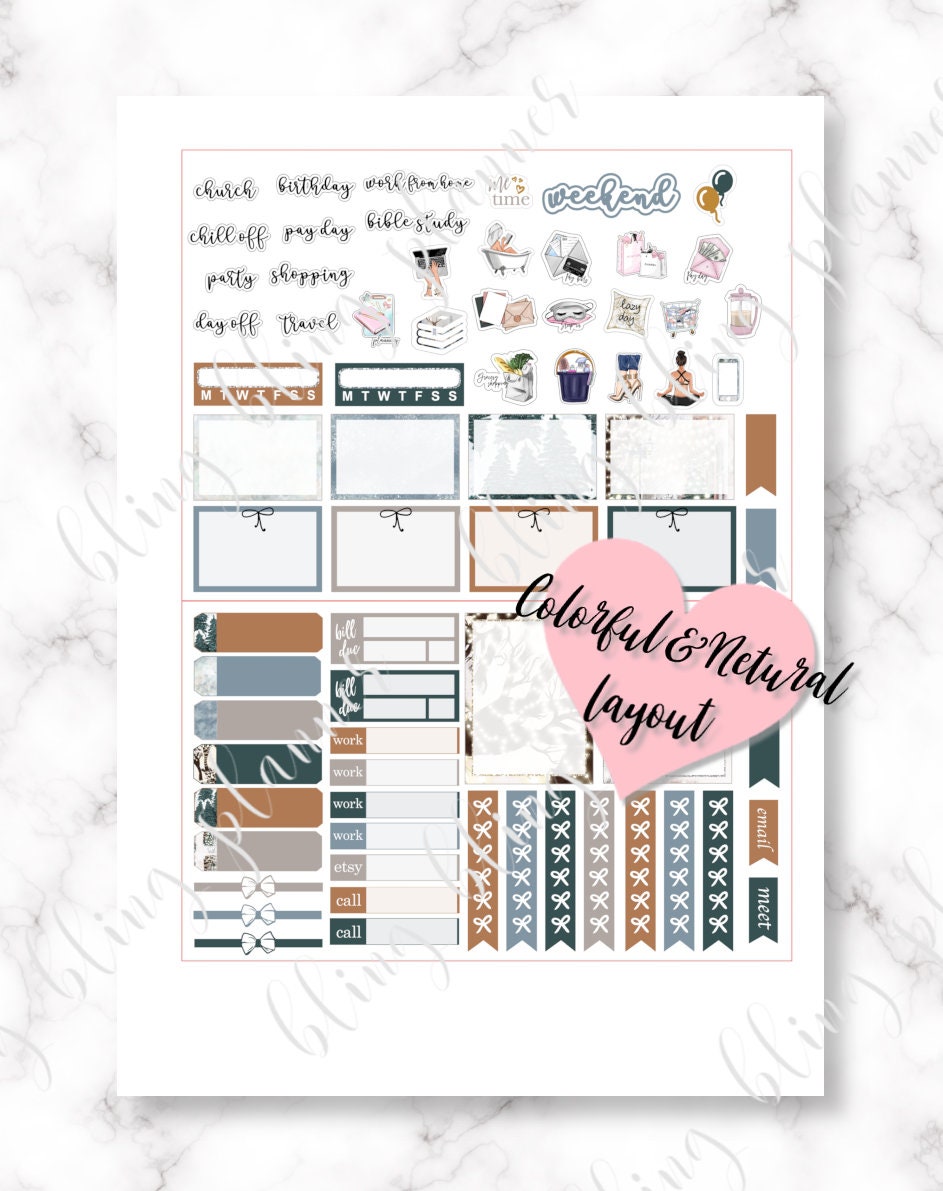 WINTER PRINTABLE PLANNER Stickers Snow Printable Stickers - Etsy