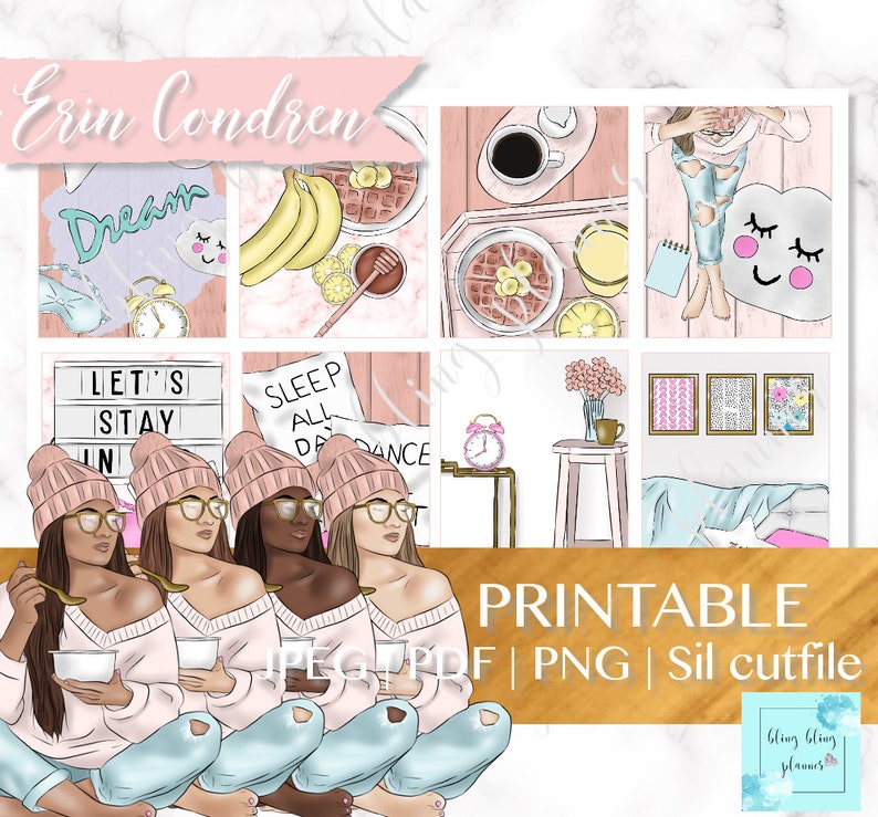 PRINTABLE PLANNER STICKERS, Cozy Home Planner Stickers, Printable ...