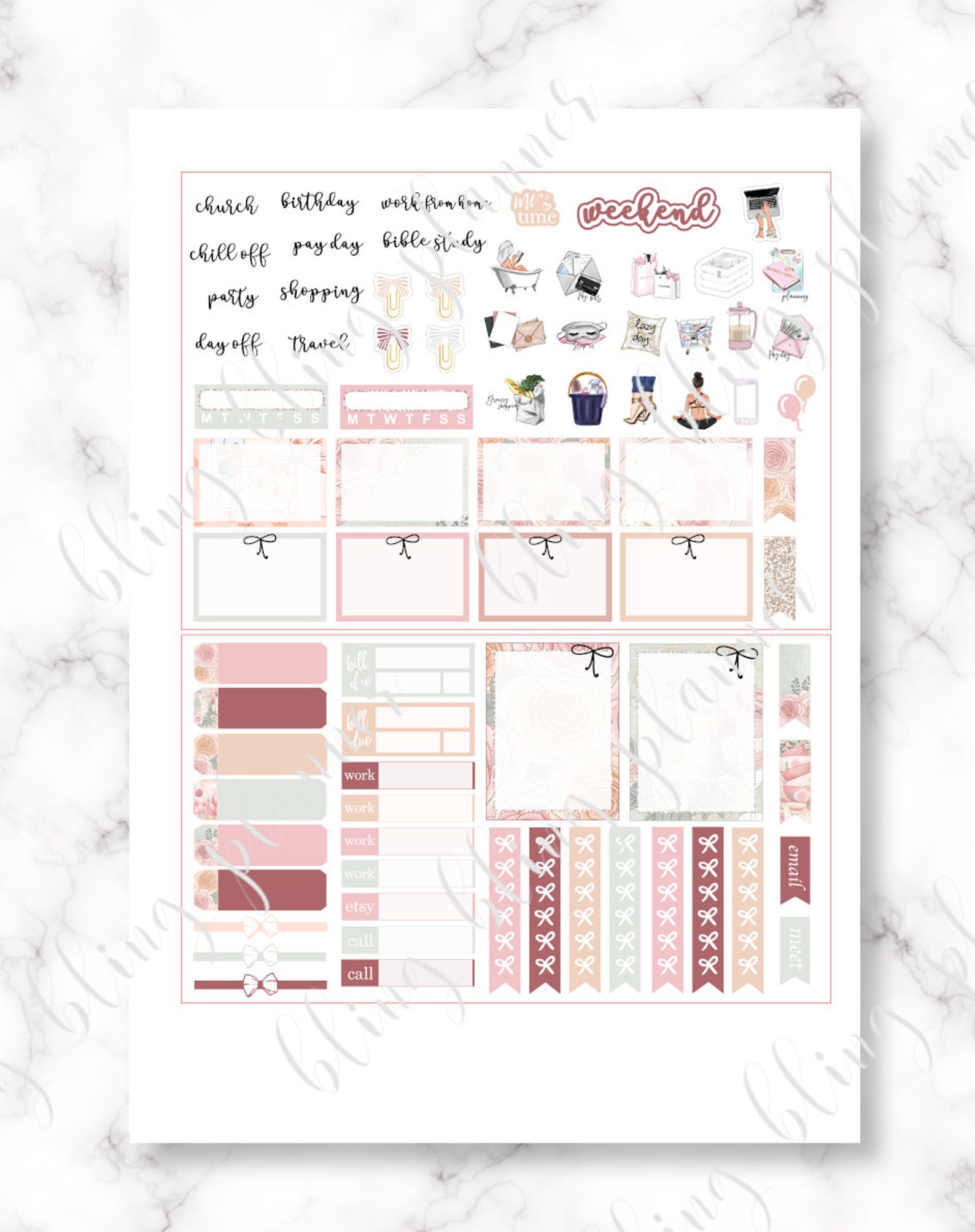 TEA PARTY PLANNER Stickers, Spring Planner Stickers, Afternoon Tea ...