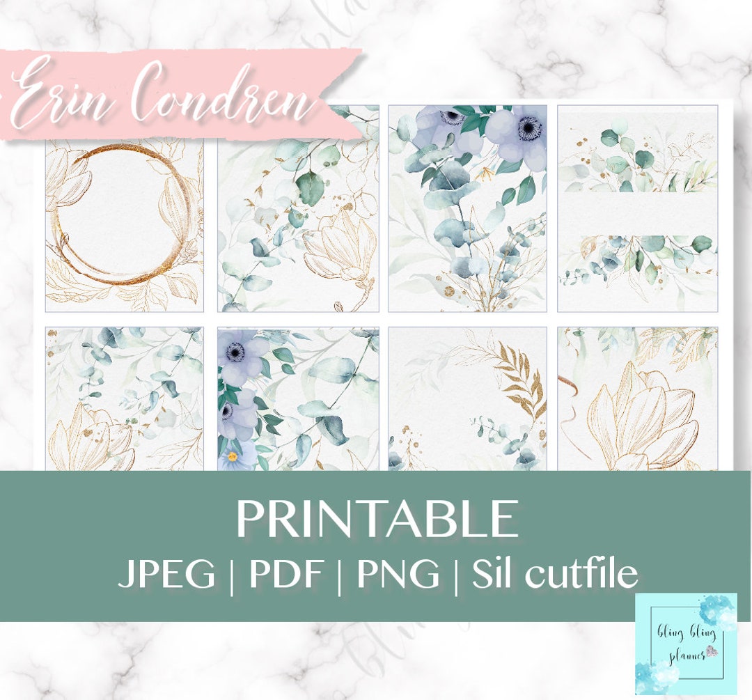 SUMMER FLORAL PRINTABLE Sticker, Flower Printable Planner Stickers ...