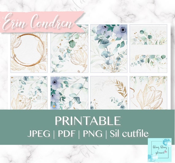 SUMMER FLORAL PRINTABLE Sticker Flower Printable Planner | Etsy