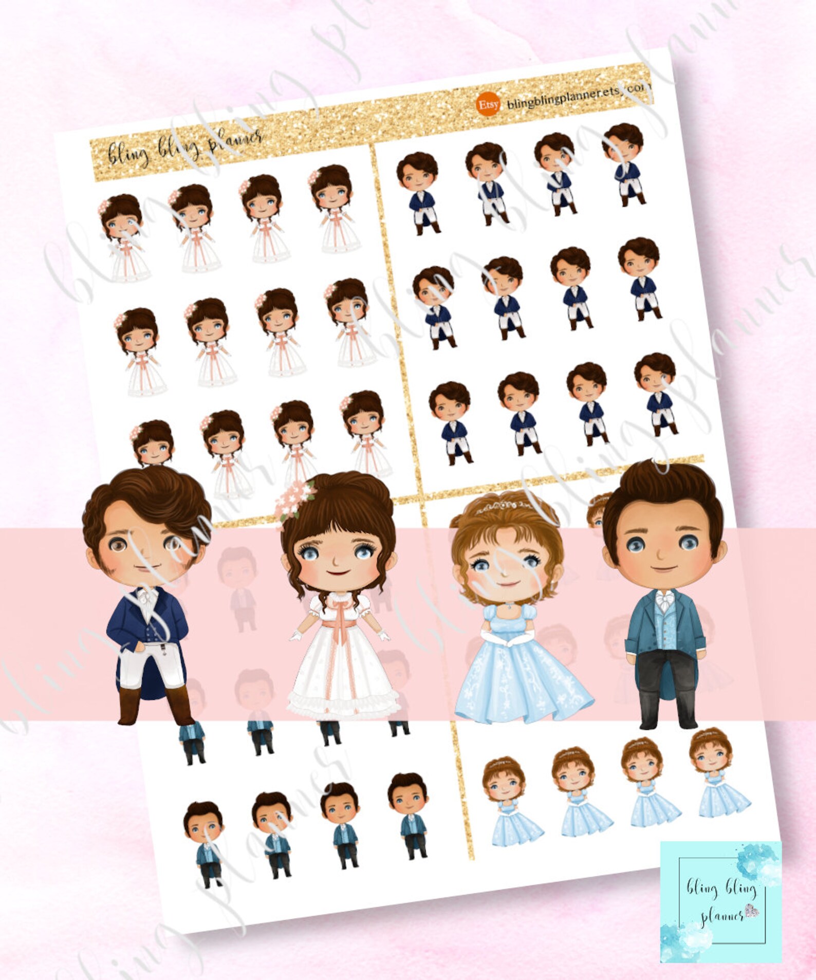 BRIDGERTON PRINTABLE Planner STICKERS, Lady Bridgerton Stickers ...