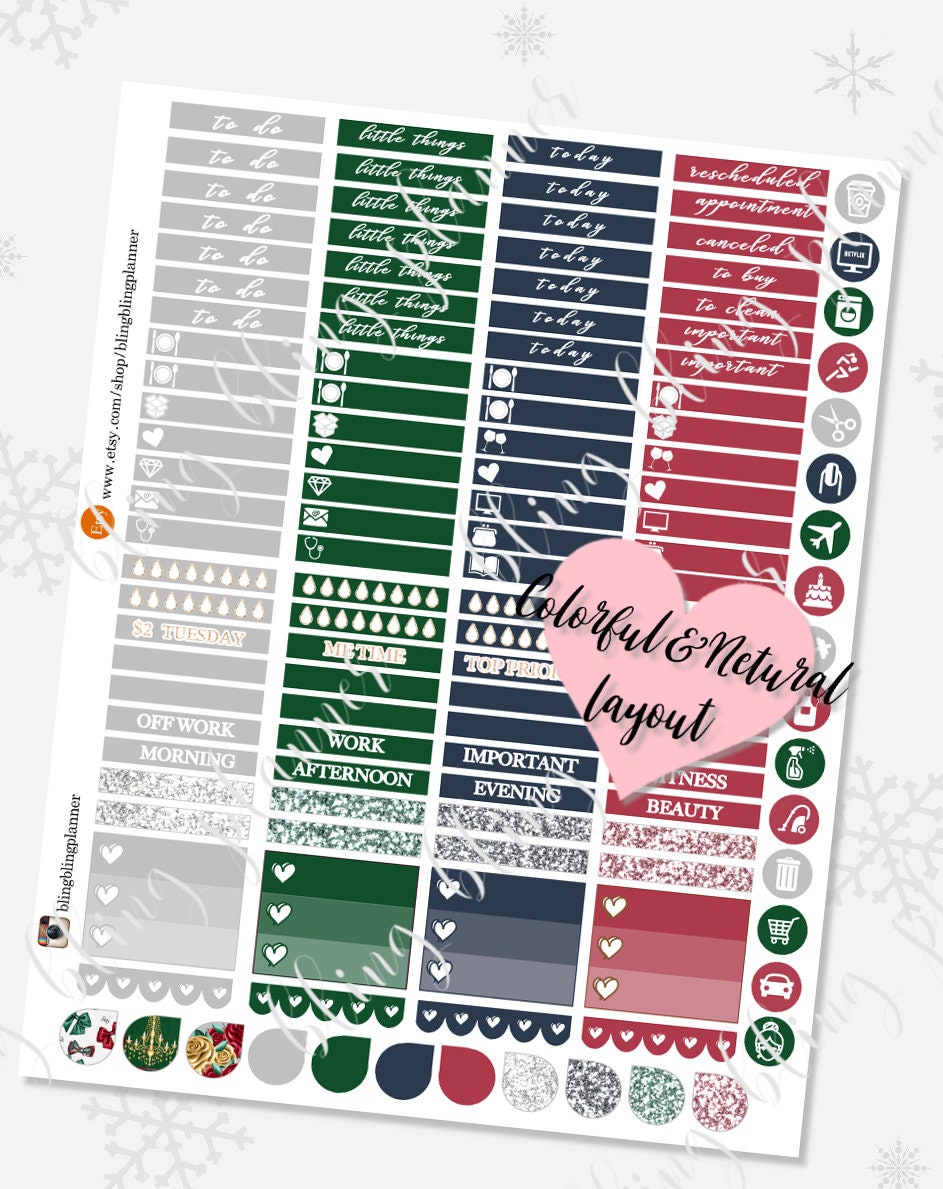 HOLIDAY PLANNER STICKERS Printable Christmas Planner - Etsy