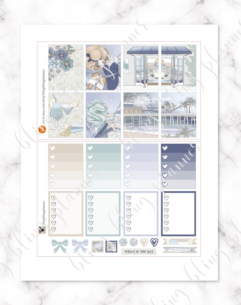 TRAVEL Printable PLANNER STICKER, Vacation Planner Sticker, Printable ...