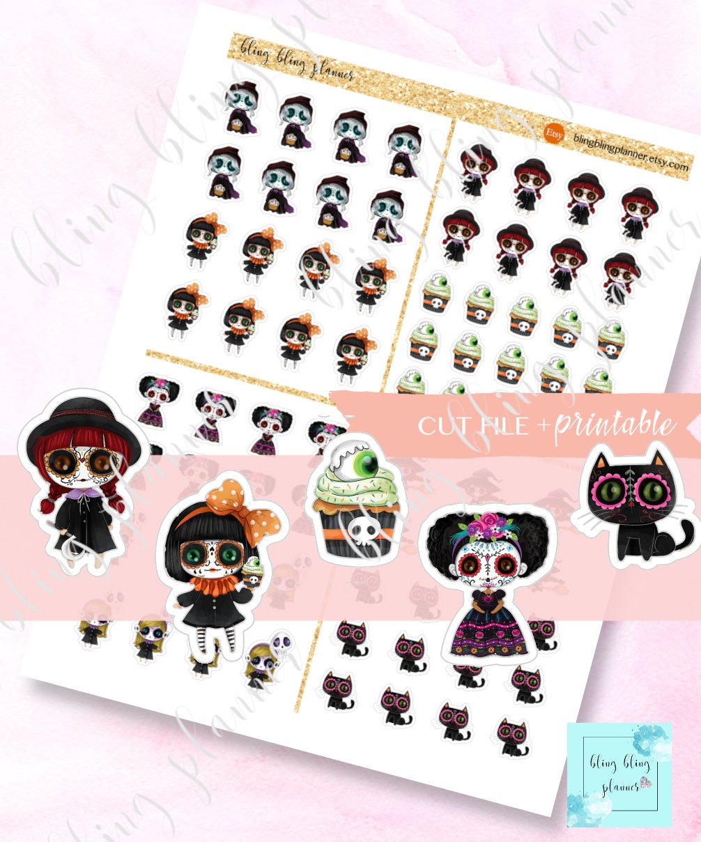 PRINTABLE HALLOWEEN Stickers, Cute Halloween Stickers, Printable ...