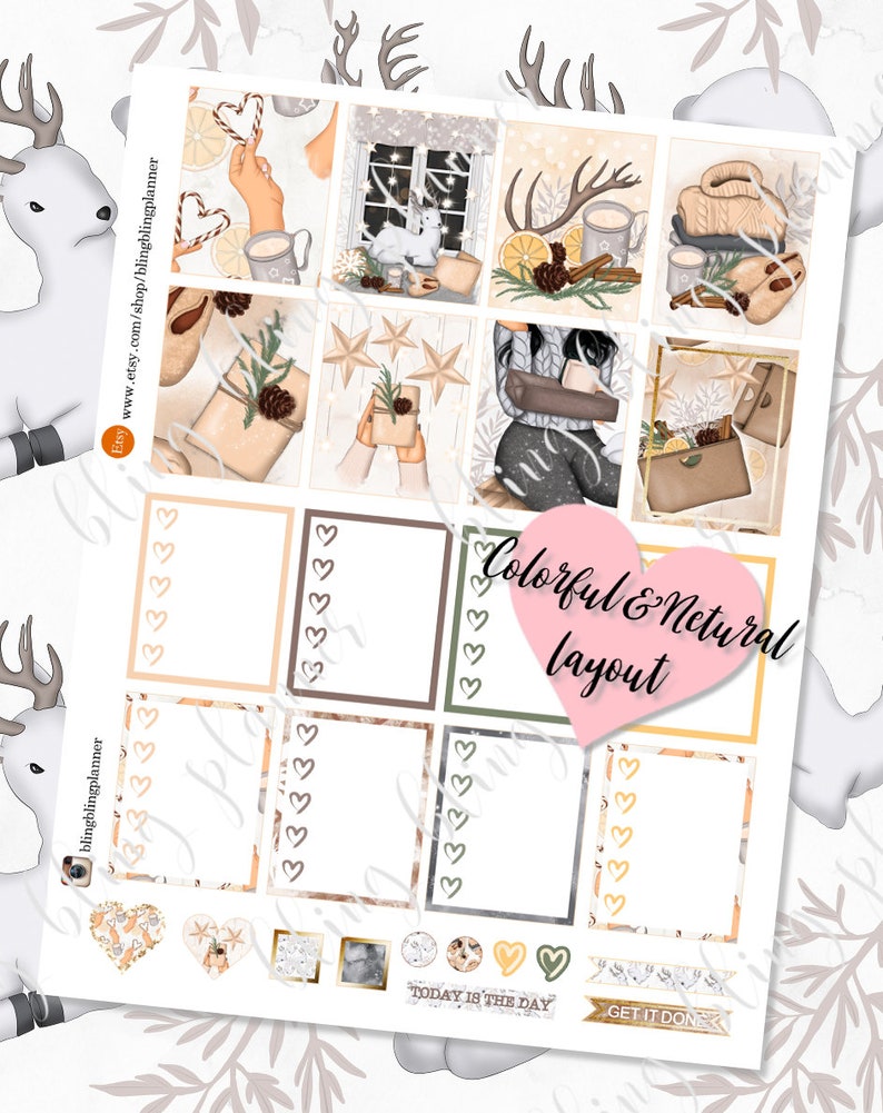 WINTER PRINTABLE PLANNER Stickers Winter Snow Printable Kit - Etsy