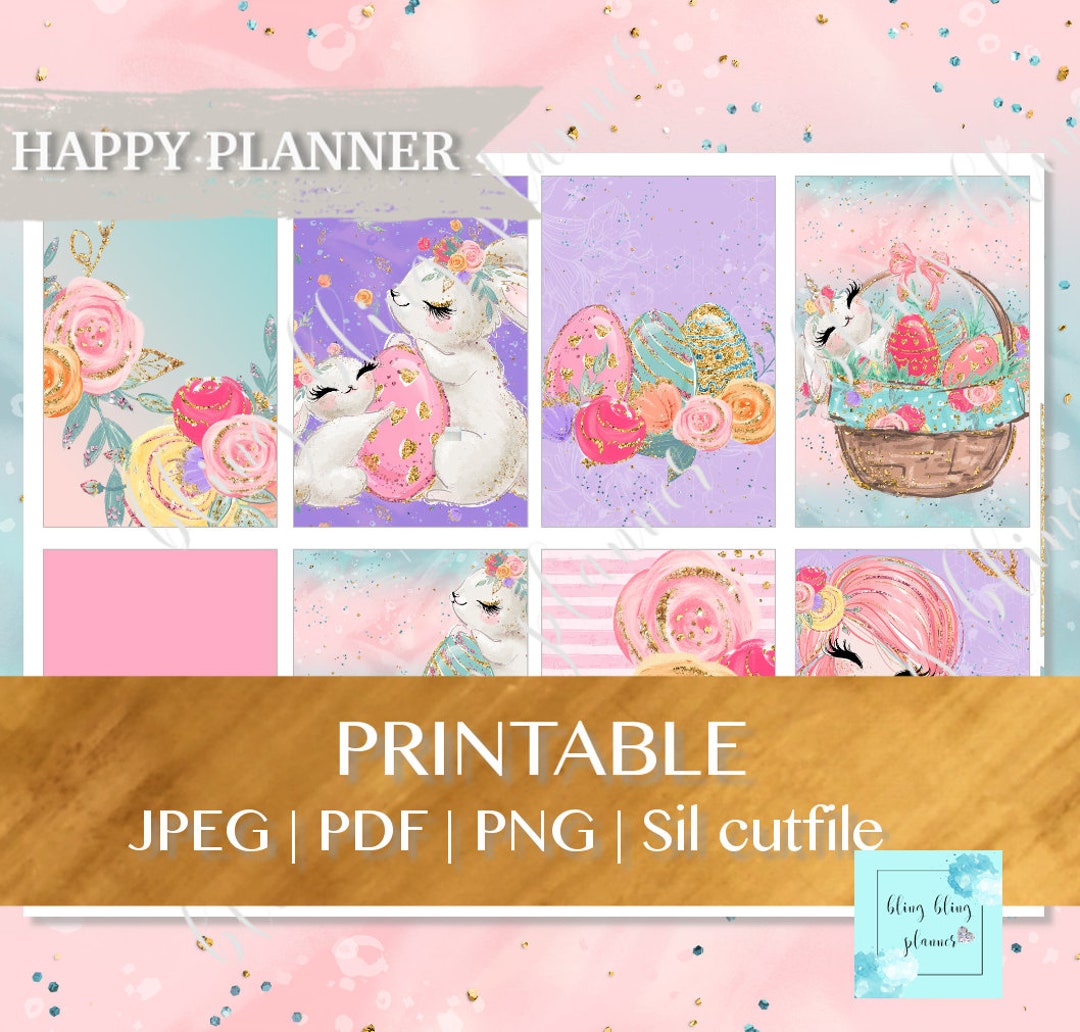EASTER HAPPY PLANNER Printable Stickers, Printable Happy Planner ...