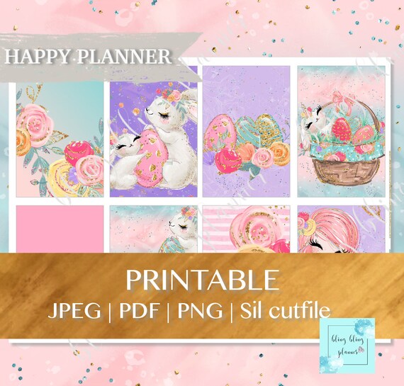 EASTER HAPPY PLANNER Printable Stickers Printable Happy | Etsy
