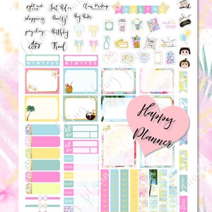 HAPPY PLANNER PRINTABLE, Beach Happy Planner Stickers, Beachside ...