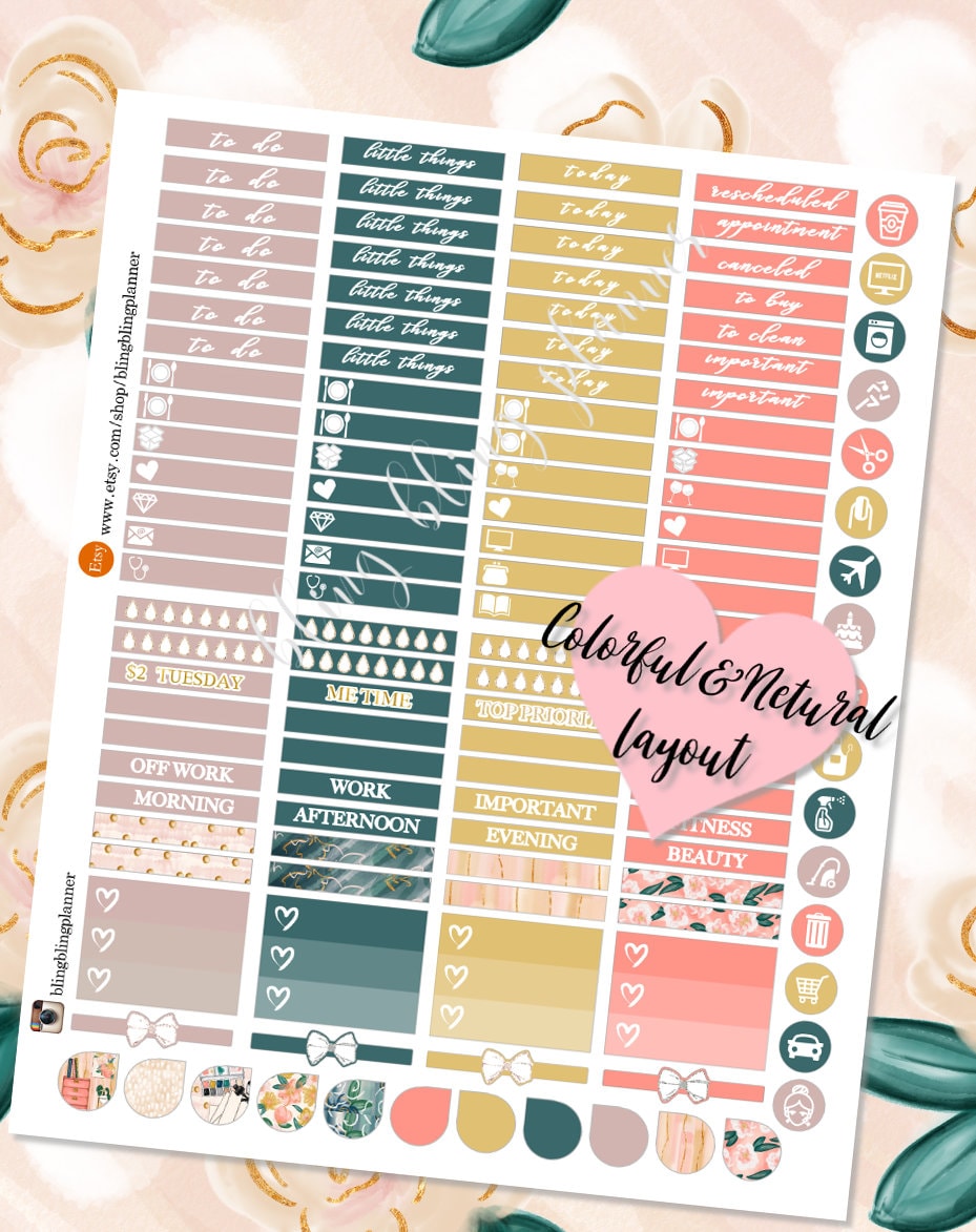 PRINTABLE Spring PLANNER STICKERS Spring Weekly Kit Home | Etsy