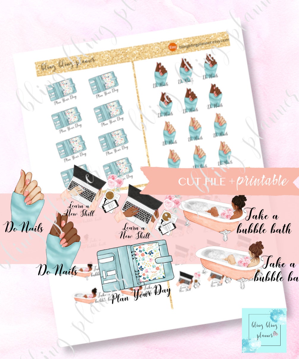 DAILY PRINTABLE PLANNER Stickers Printable Fitness Stickers - Etsy