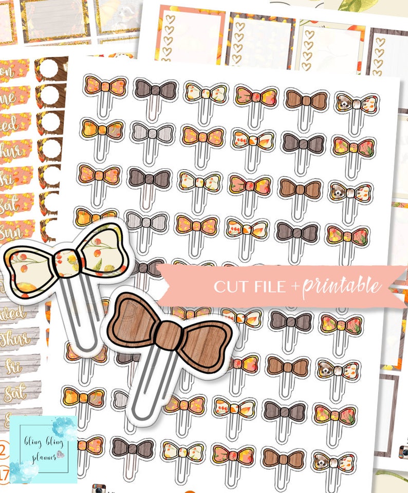 FECHA COVER STICKERS Imprimibles pegatina de clip de papel de - Etsy España