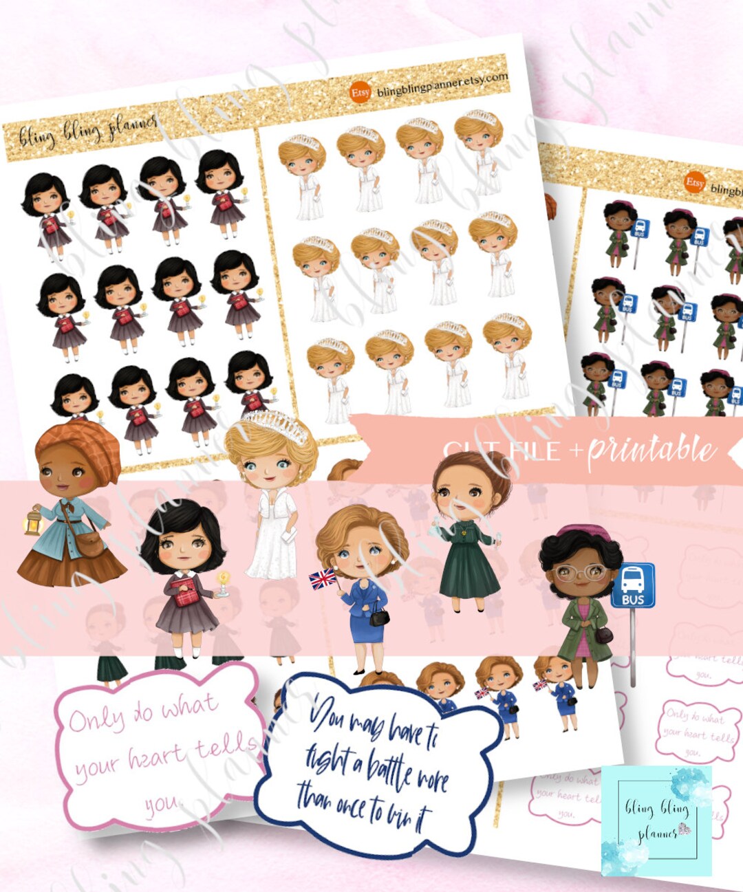 INSPIRATION Women Planner STICKERS, Anne Frank Printable Sticker ...