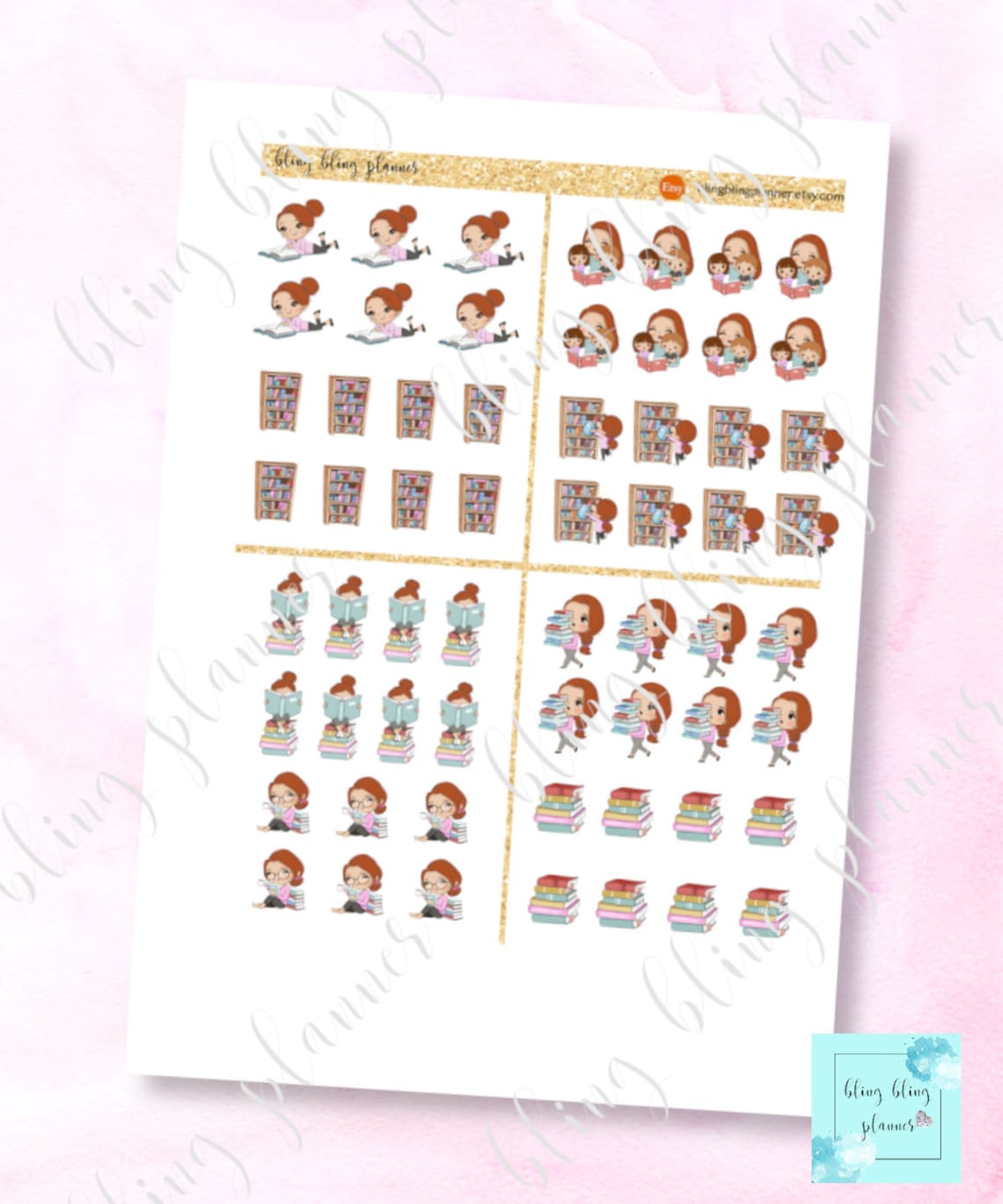 PRINTABLE BOOKLOVER Sticker Printable Bookworm Sticker Cute | Etsy