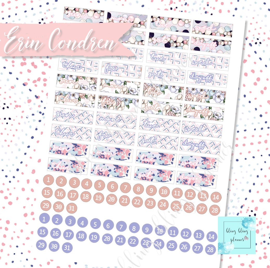 BOW CLIP PRINTABLE, Half Box Planner Sticker, Full Box Planner Stickers ...