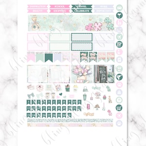MARCH MONTHLY VIEW Printable , March Planner Sticker Kits, St Patrick ...