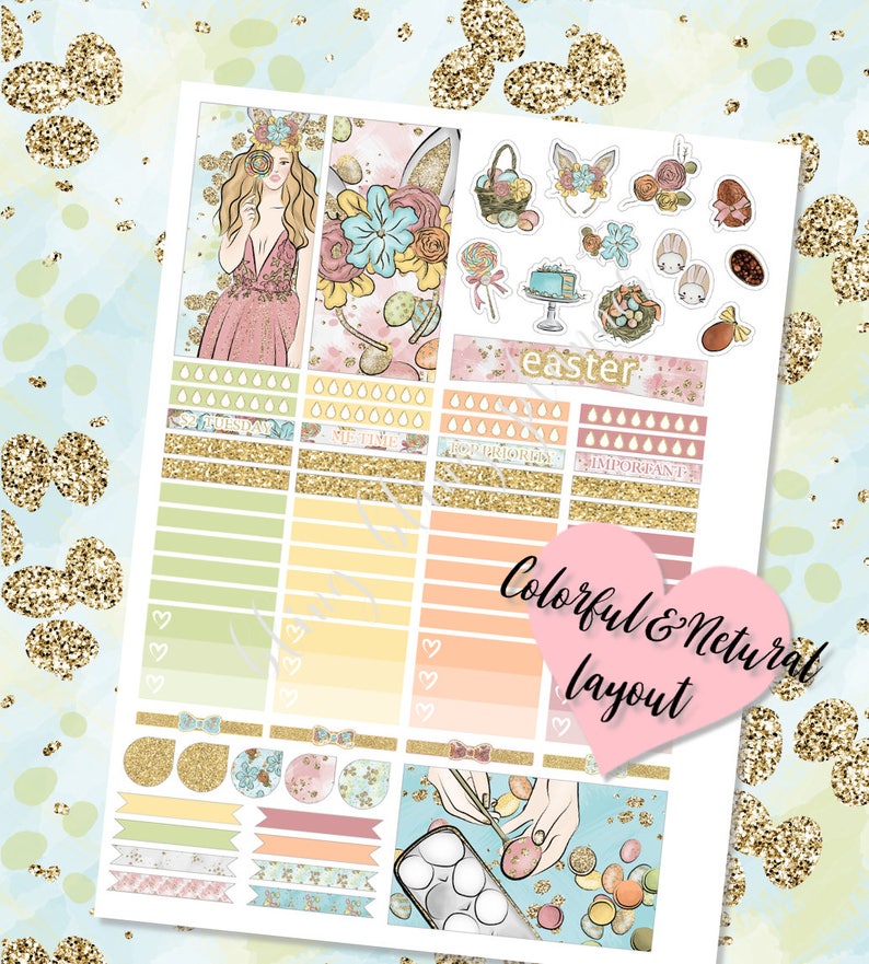 EASTER PLANNER STICKERS Printable April Planner Stickers | Etsy