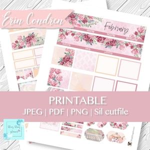 FEBRUARY MONTHLY KIT Printable, Valentine Monthly Stickers, Printable ...
