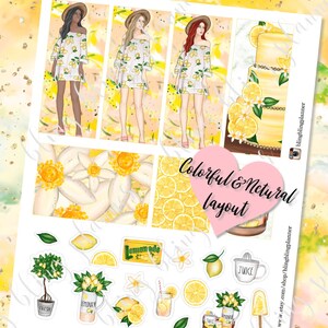 LEMON PRINTABLE PLANNER Stickers, Summer Planner Kits Printable, Lemon ...