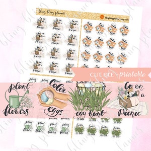 SPRING BUCKET LIST Stickers, Printable Spring Bucket Stickers, Spring ...