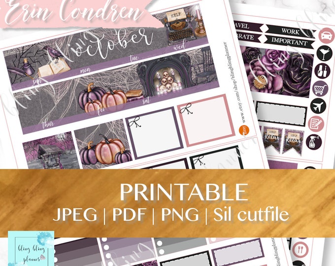 OCTOBER MONTHLY KIT Printable, Monthly Planner Kit, October Bundle Kit ...