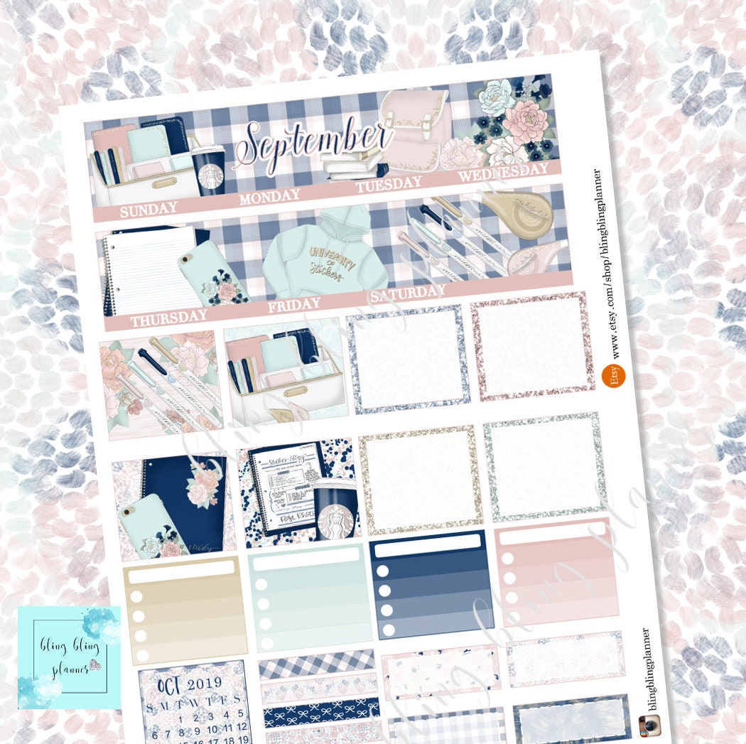 SEPTEMBER MONTHLY VIEW Back to School Monthly Kit Printable - Etsy