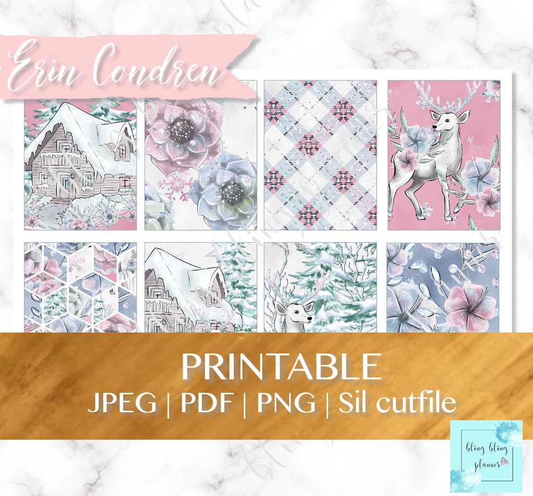 WINTER PLANNER STICKER Kit, Winter Erin Condren Sticker Set, Printable ...